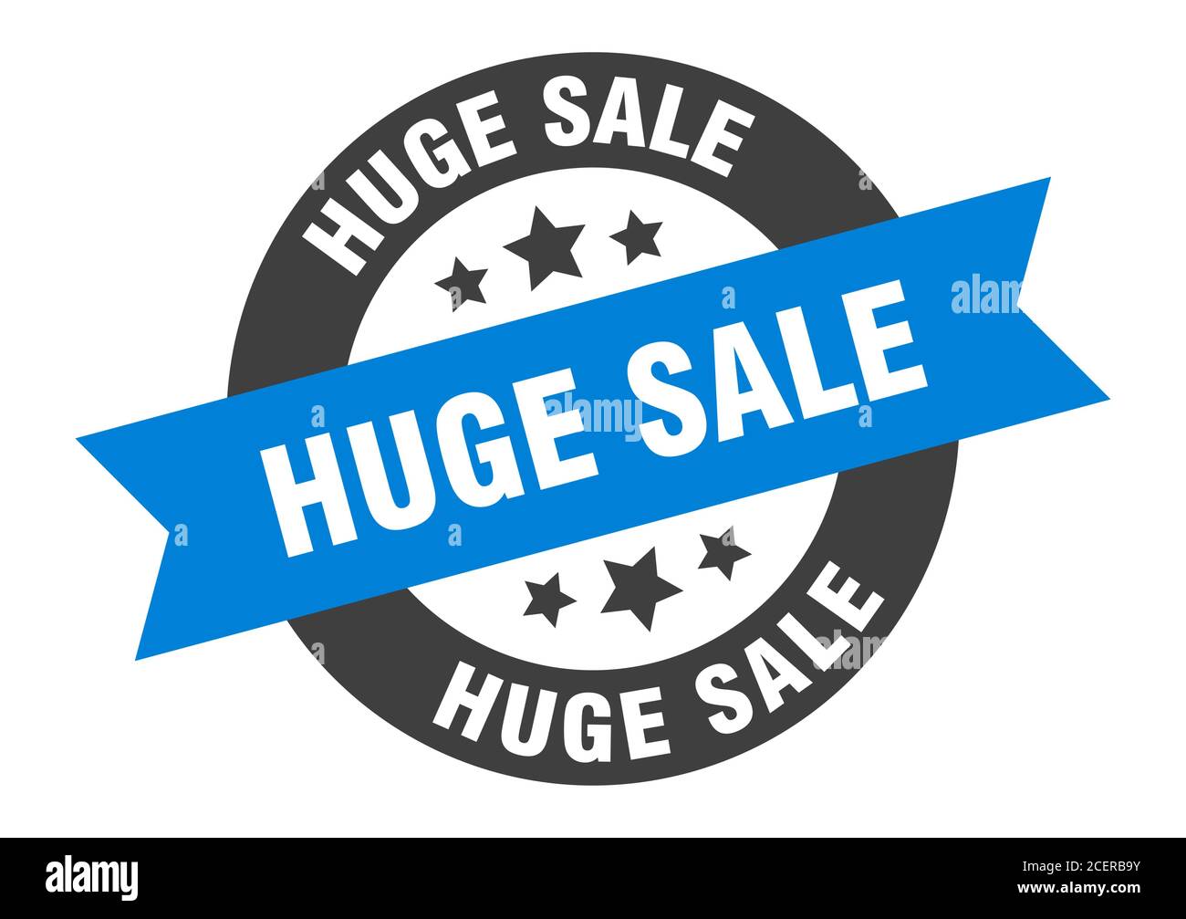 huge sale sign. round isolated sticker. ribbon tag Stock Vector Image ...