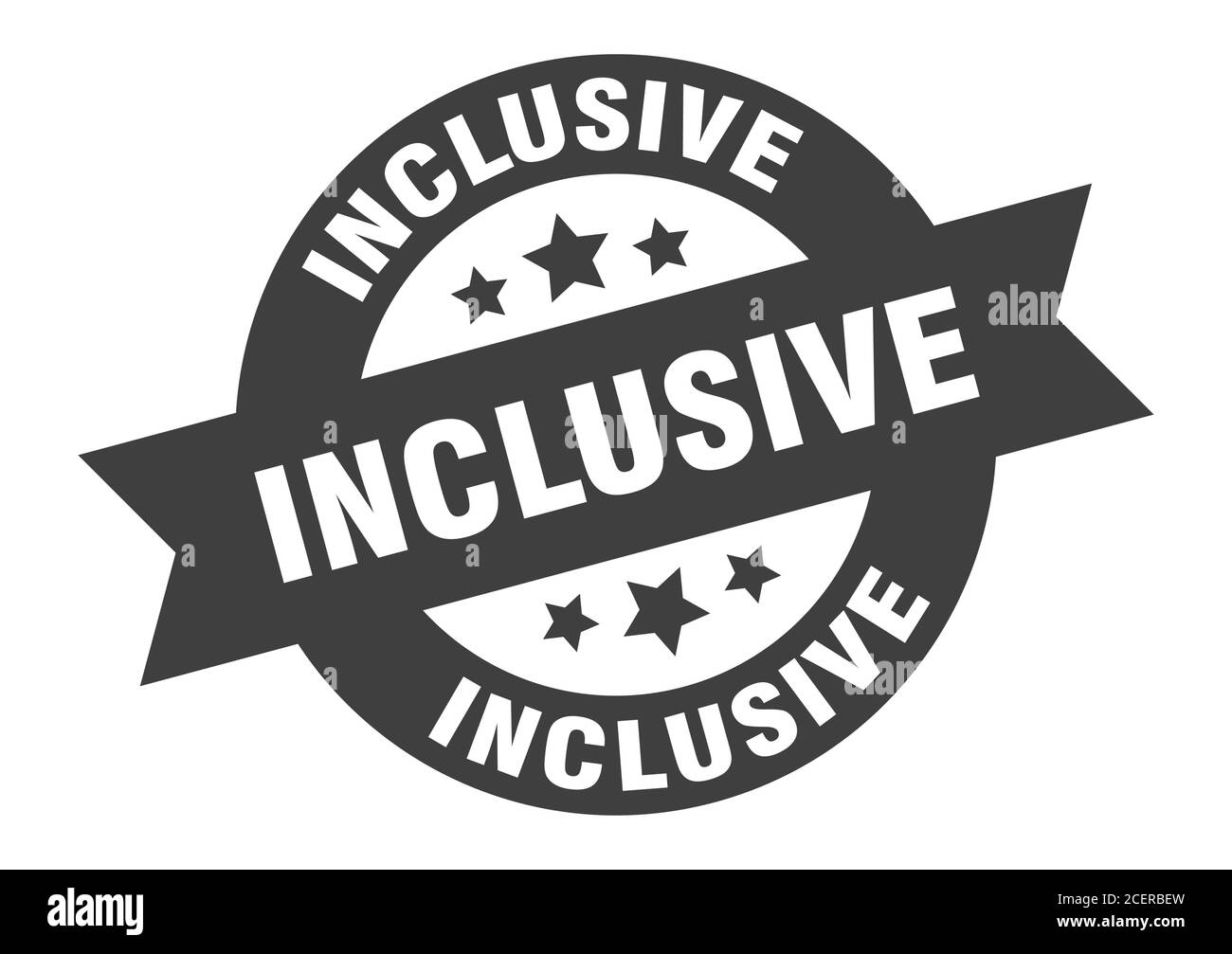 inclusive sign. round isolated sticker. ribbon tag Stock Vector Image ...