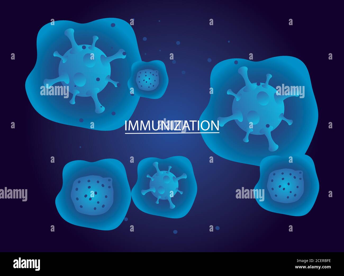 immunization, background with virus cells vector illustration design ...