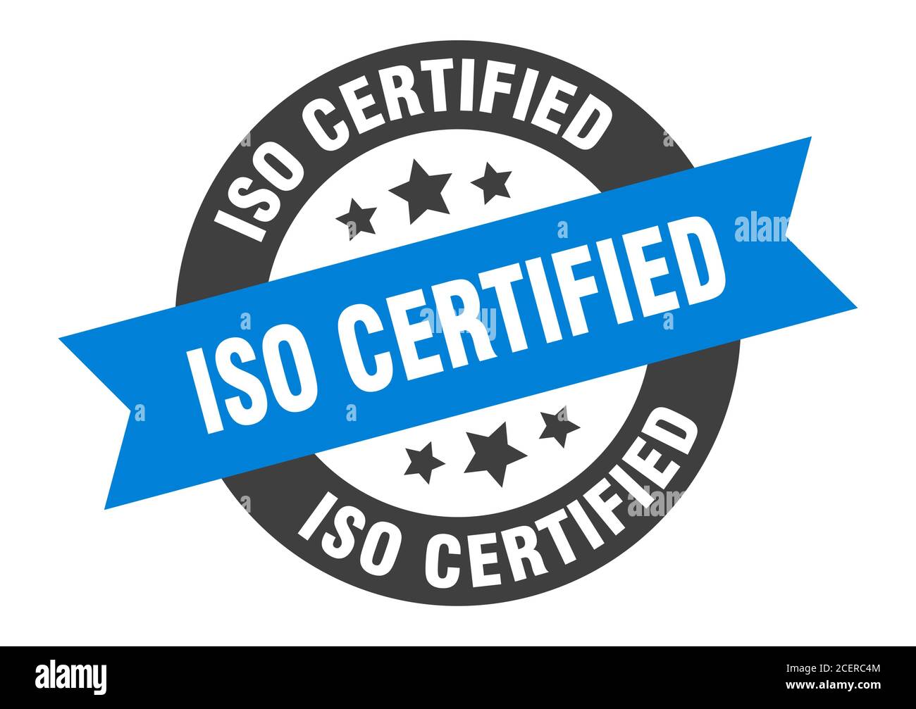 iso certified sign. round isolated sticker. ribbon tag Stock Vector ...