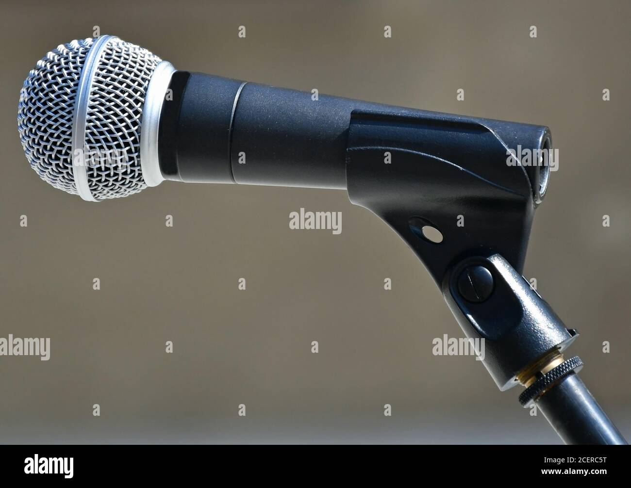 Microphone on the stand closeup Stock Photo - Alamy
