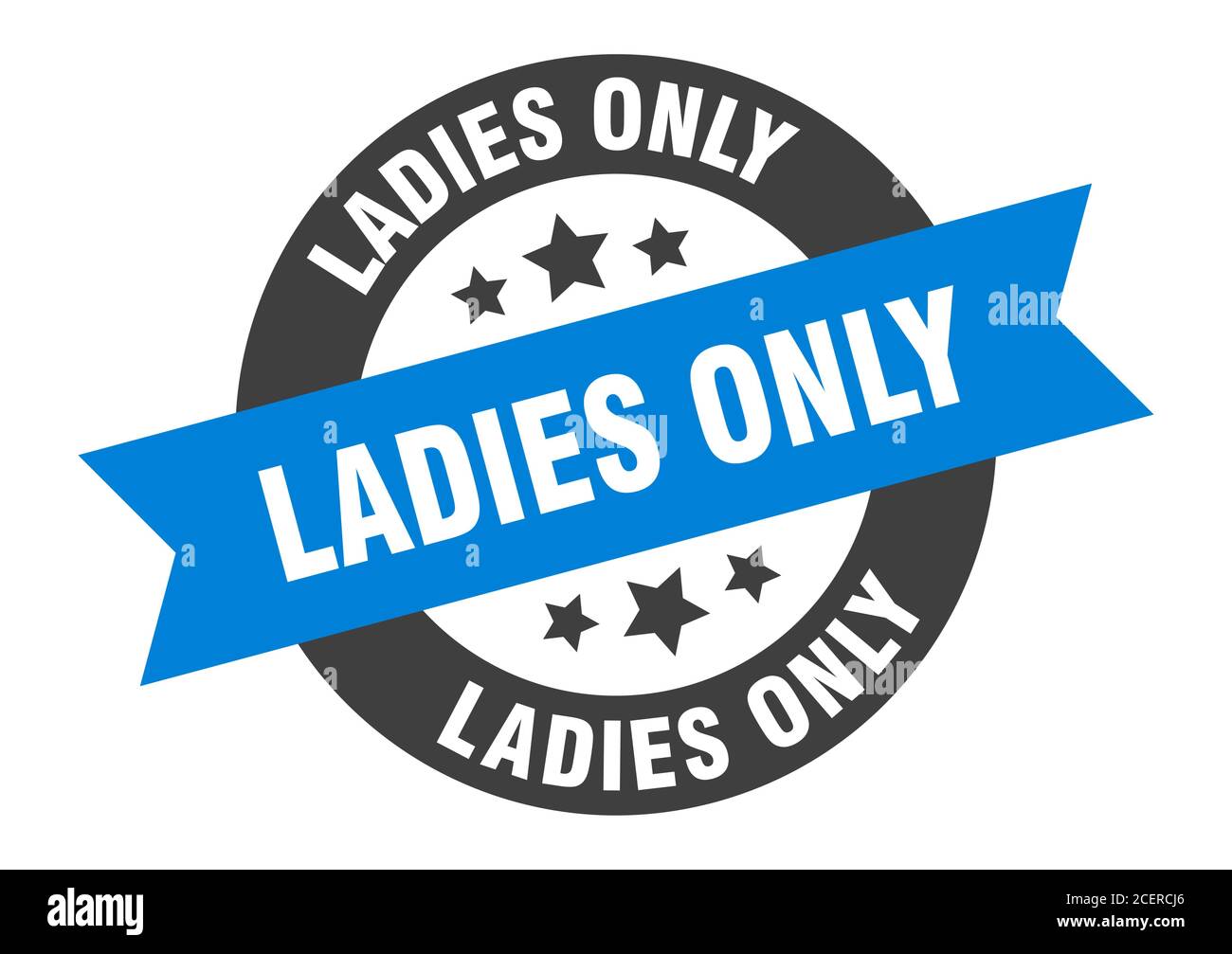 ladies only sign. round isolated sticker. ribbon tag Stock Vector Image ...