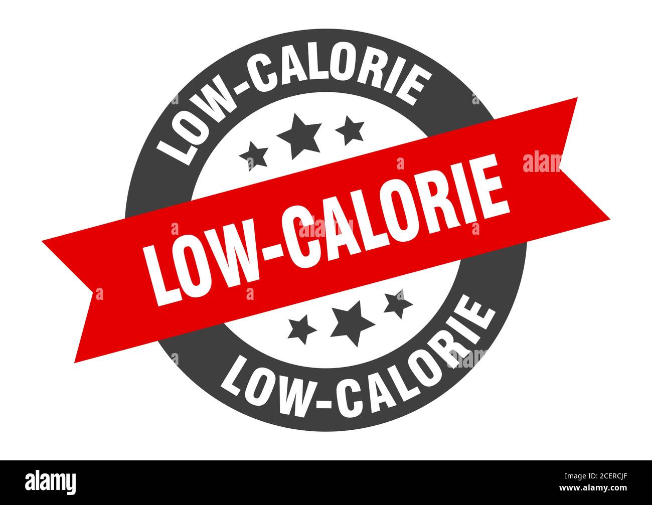 low-calorie sign. round isolated sticker. ribbon tag Stock Vector Image ...