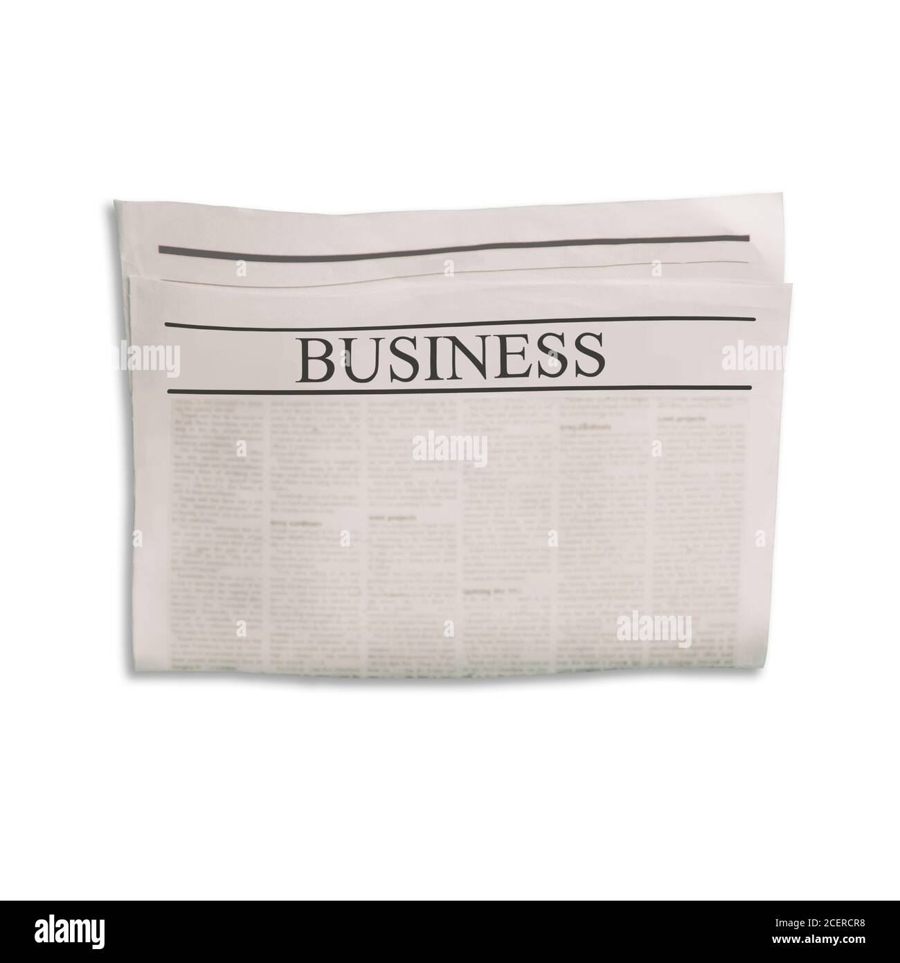 Mockup of Business newspaper blank with unreadable text. Isolated on ...