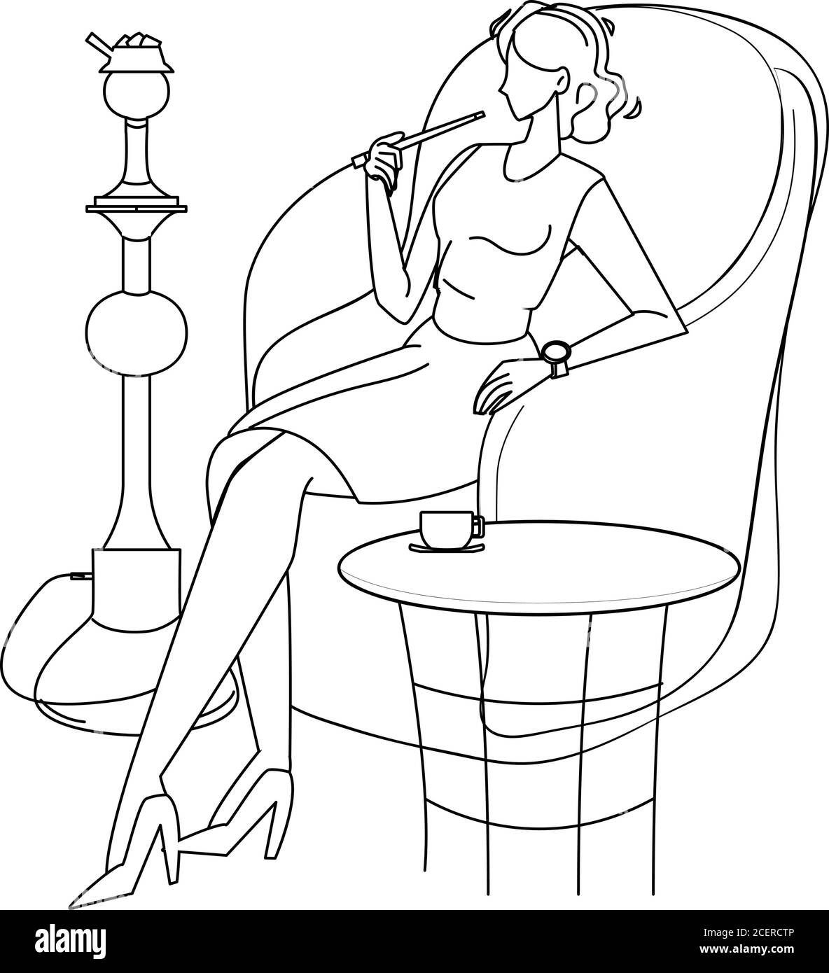 Smoking Hookah Drawing