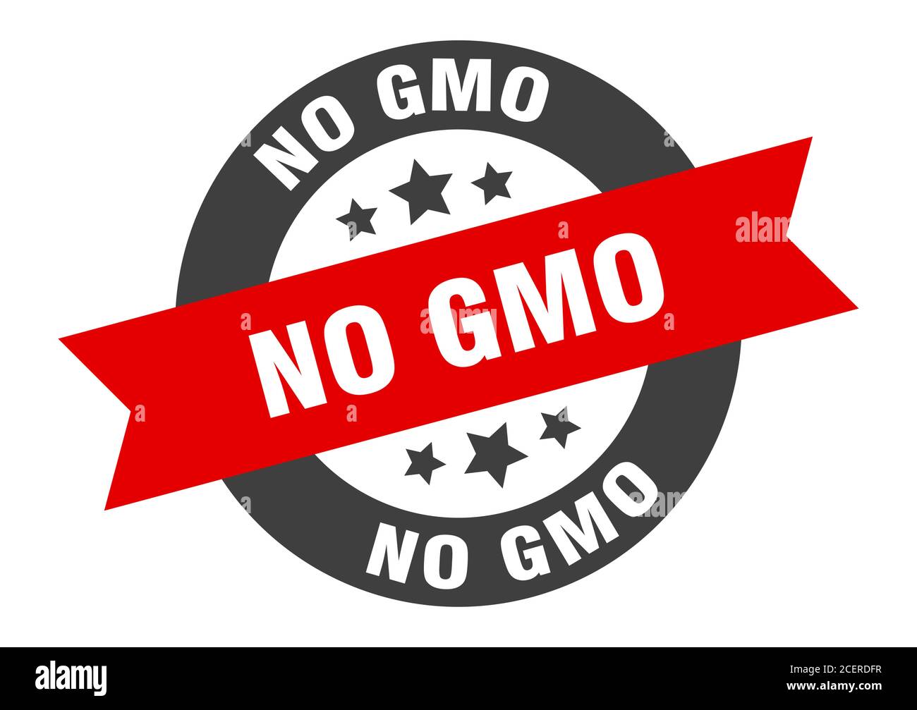 no gmo sign. round isolated sticker. ribbon tag Stock Vector Image & Art - Alamy