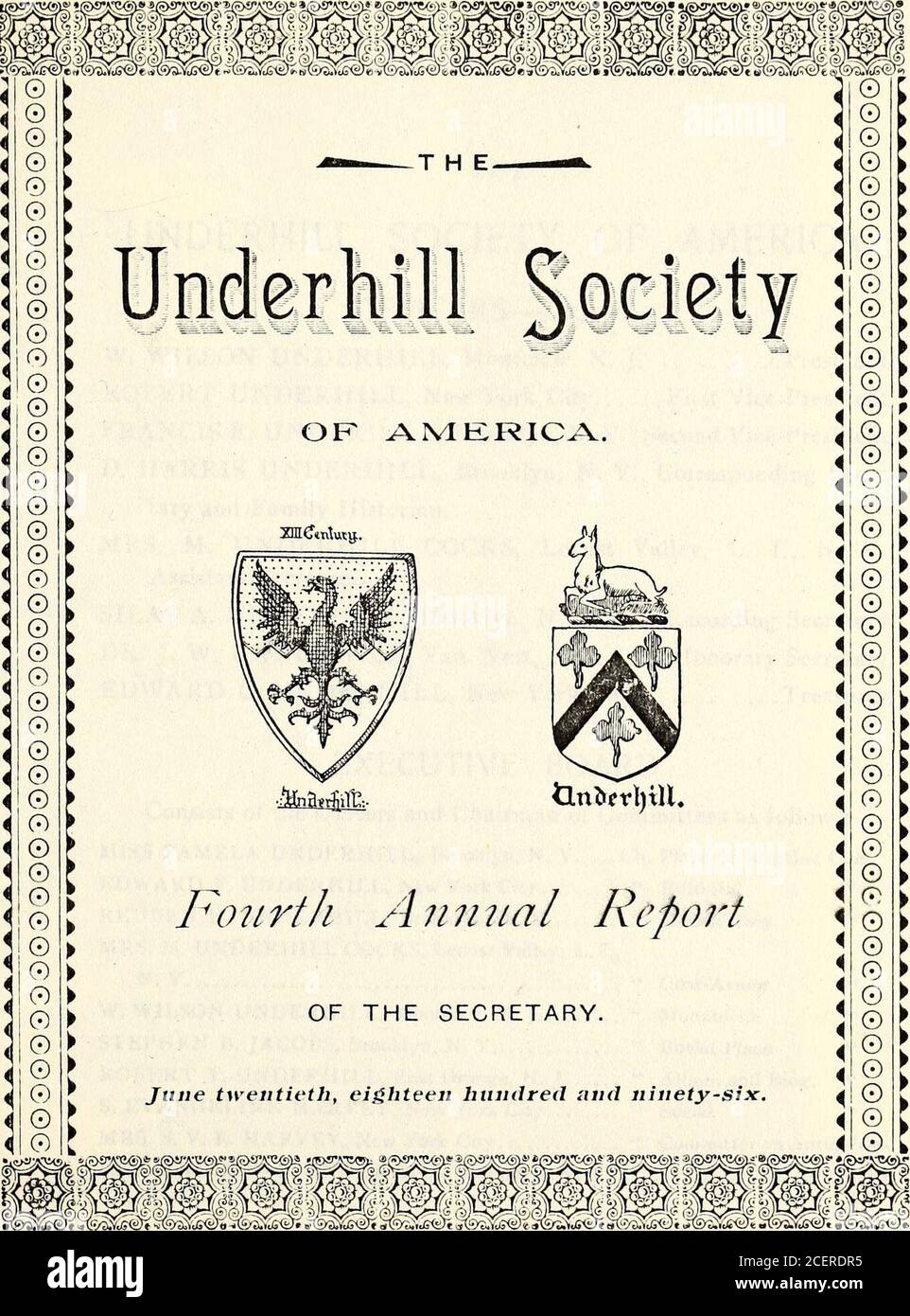 . Annual report. FOURTH ANNUAL REPORT OF THE SECRETARY JUNE 20, 1896 ...