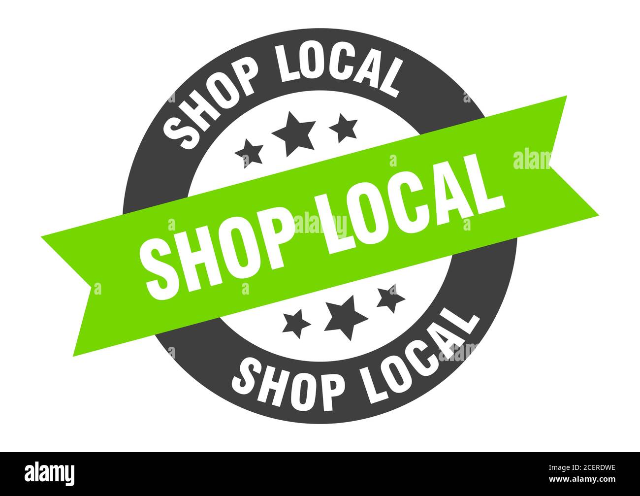 shop local sign. round isolated sticker. ribbon tag Stock Vector Image ...