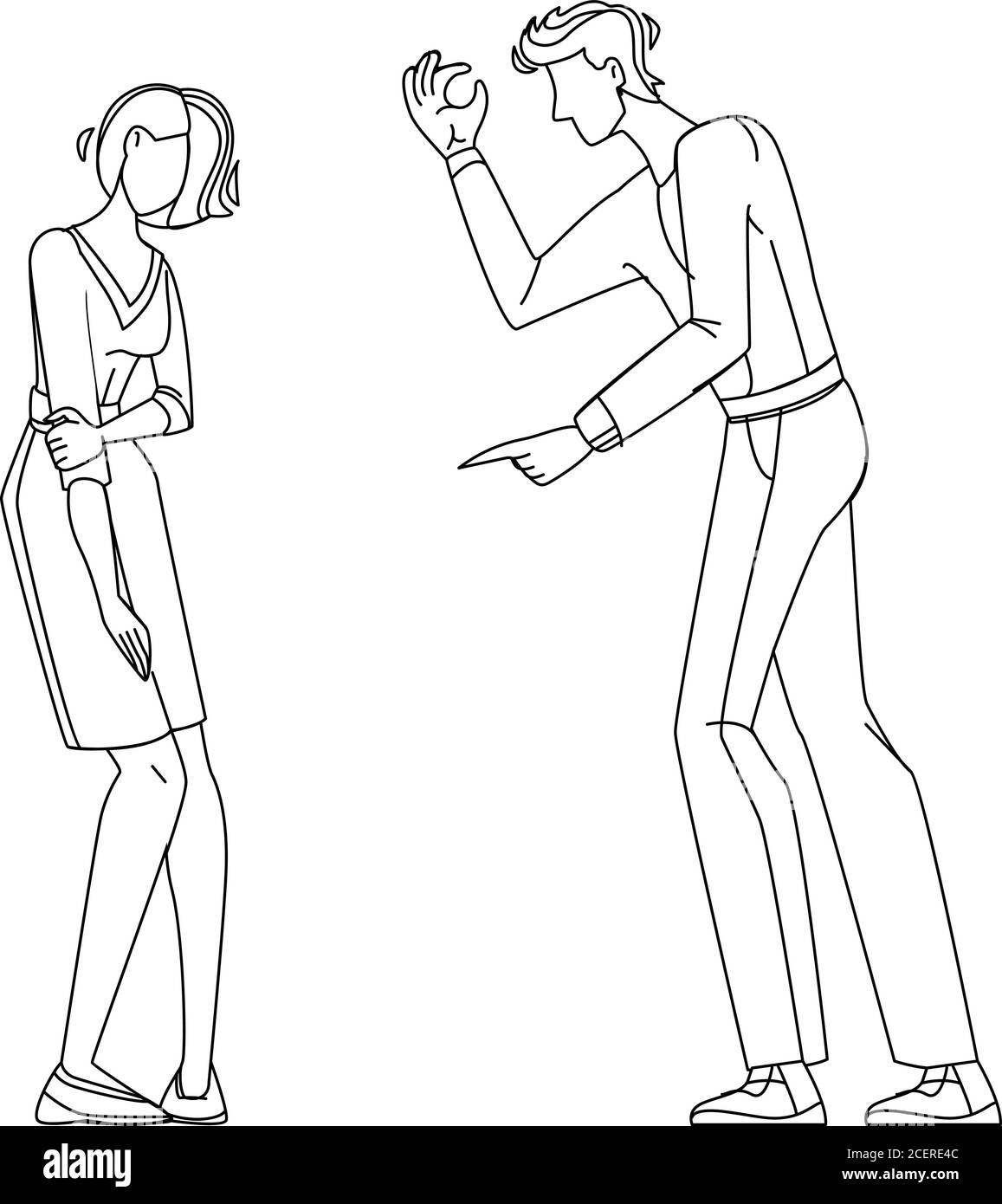 Man Screaming On Guilty Sadness Young Woman Vector Stock Vector Image ...