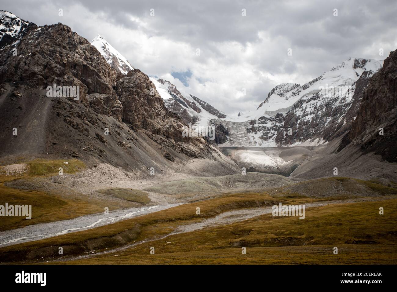 Hiking trail to At Jailoo Valley and Lake near Enilchek in remote Isyyk ...
