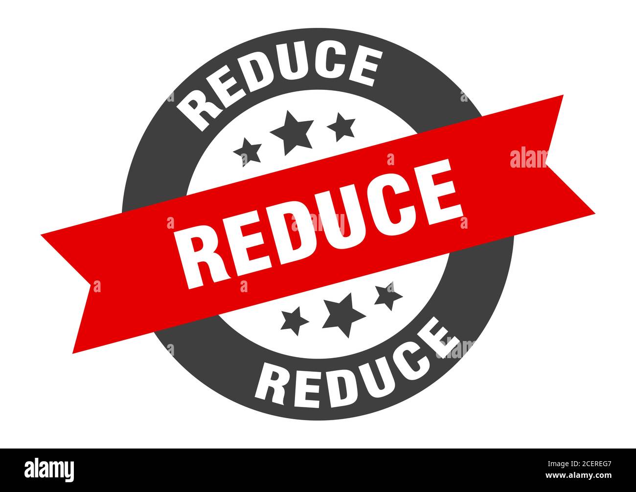 reduce sign. round isolated sticker. ribbon tag Stock Vector Image ...