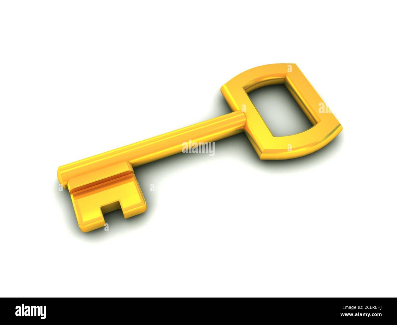 golden key on white background Stock Photo - Alamy