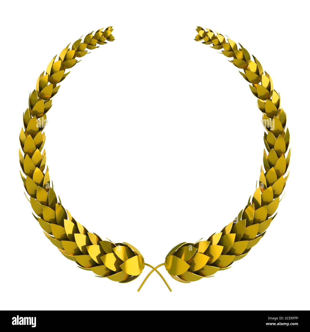 golden 3d laurel isolated on white Stock Photo - Alamy