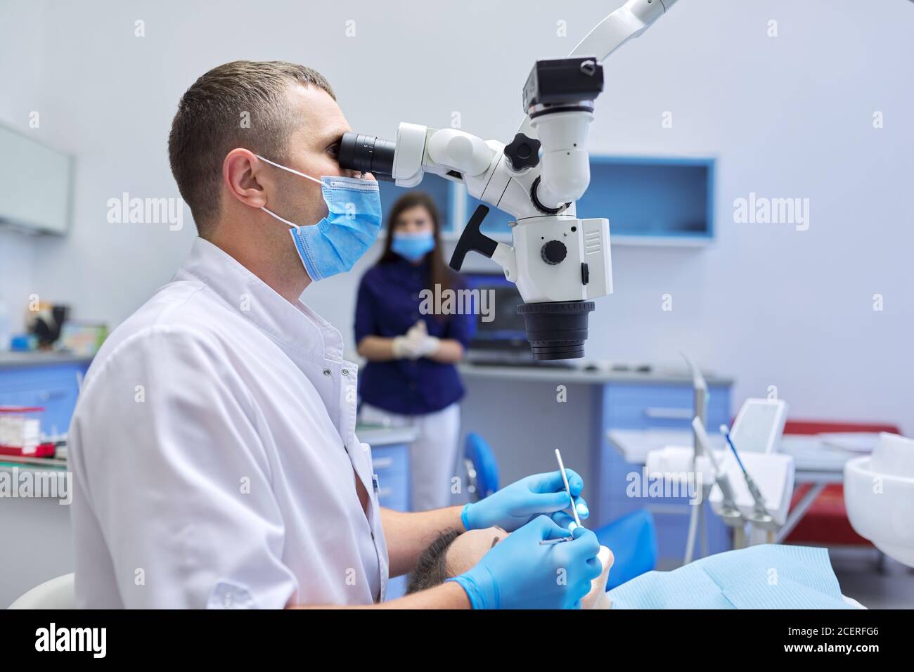 Healthcare dentistry medicine, male doctor dentist treating teeth Stock ...