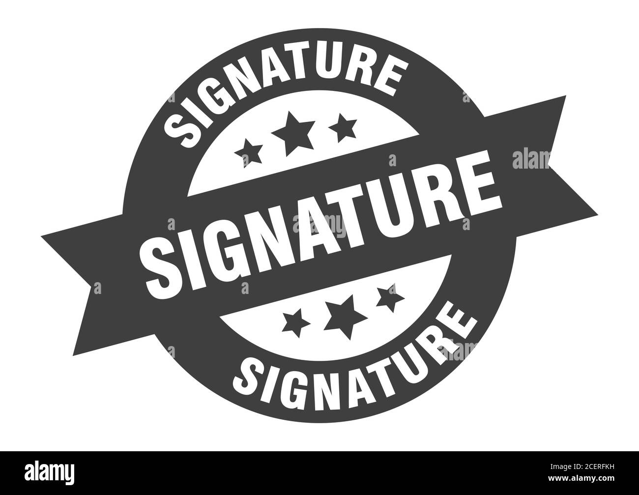 signature sign. round isolated sticker. ribbon tag Stock Vector Image ...