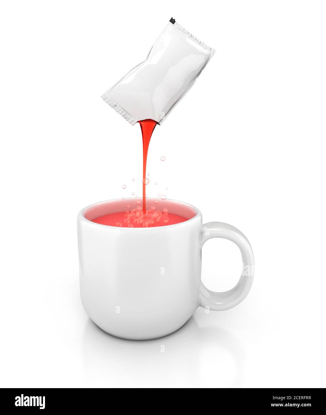 3d concept white cup and stick pack Stock Photo - Alamy