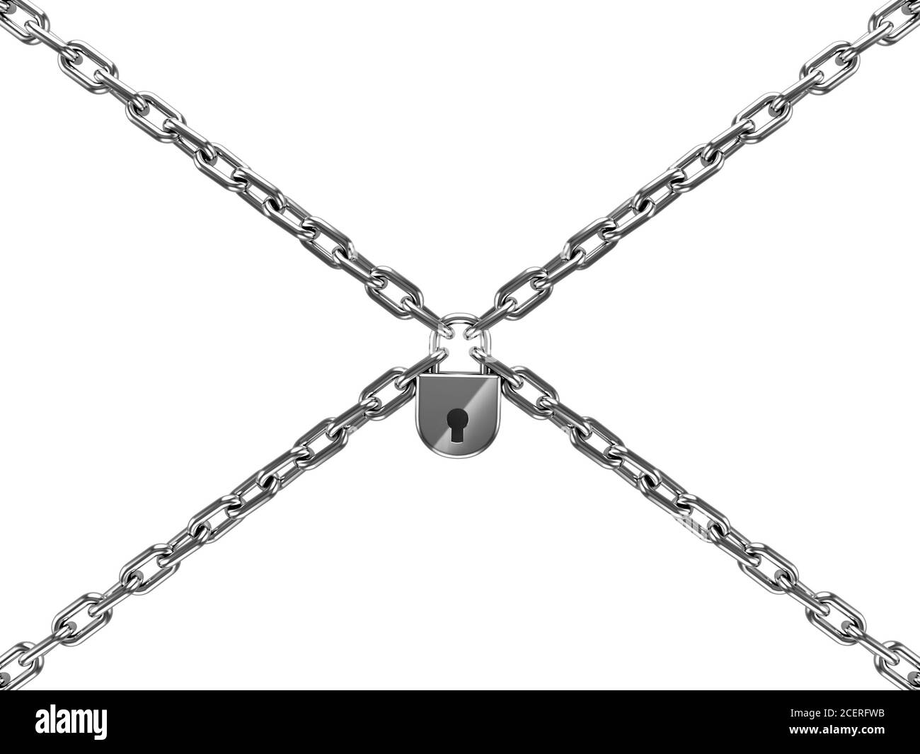 chains with lock isolated on white background Stock Photo - Alamy