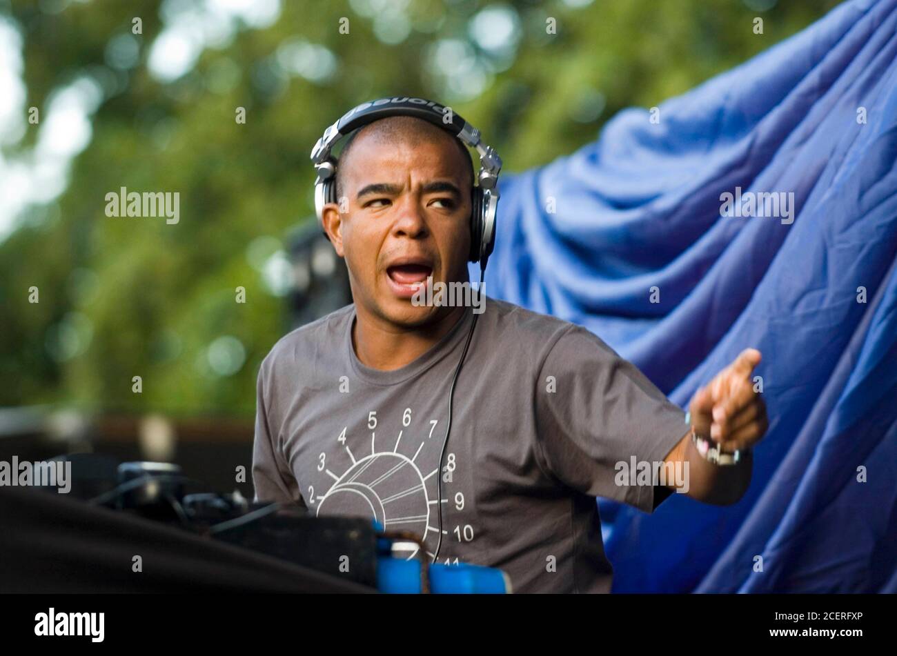 EDM DJ Erick Morillo performing at the Escape into the Park Festival ...