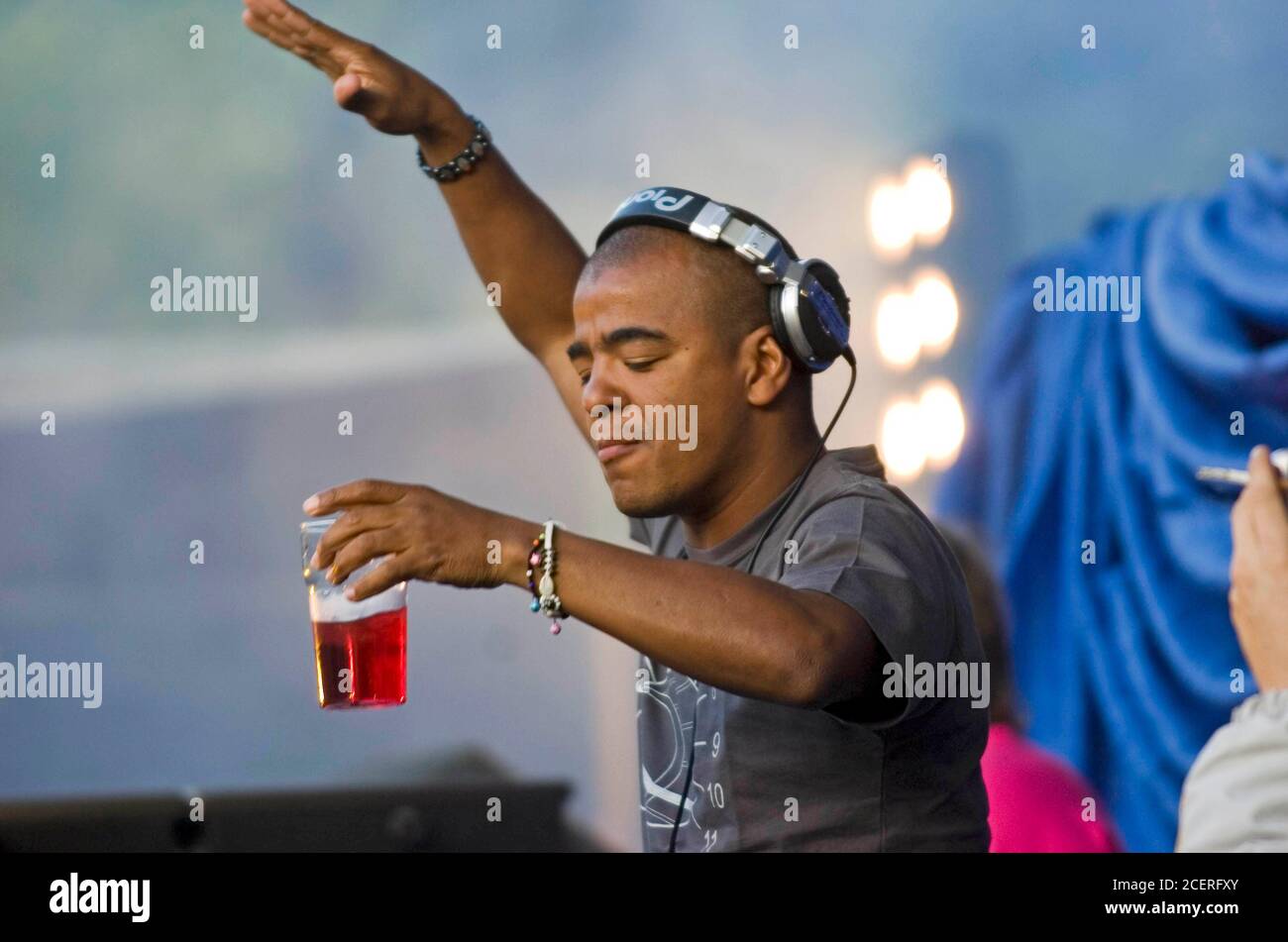 EDM DJ Erick Morillo performing at the Escape into the Park Festival ...