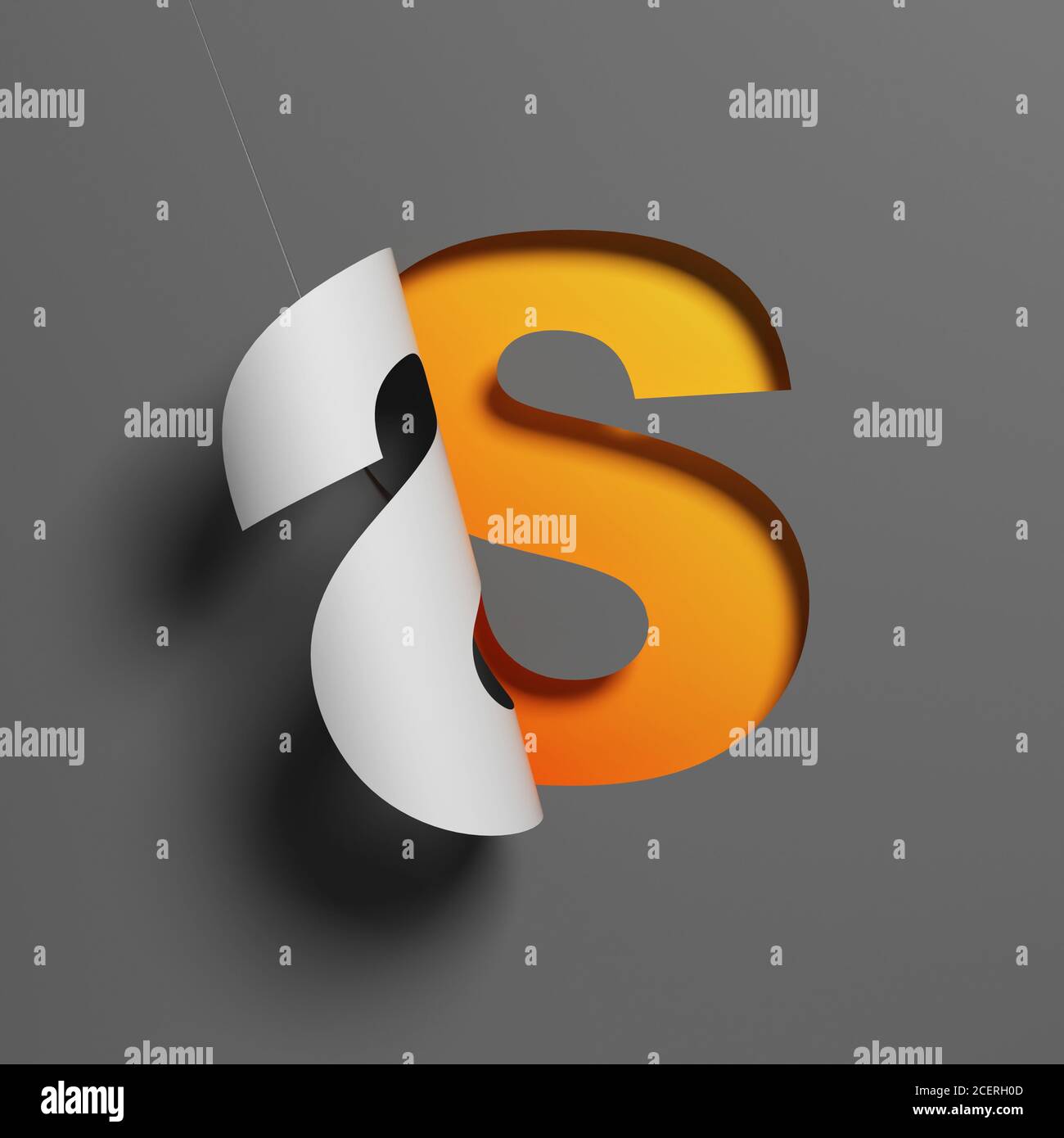Curl paper font 3d rendering letter S Stock Photo - Alamy