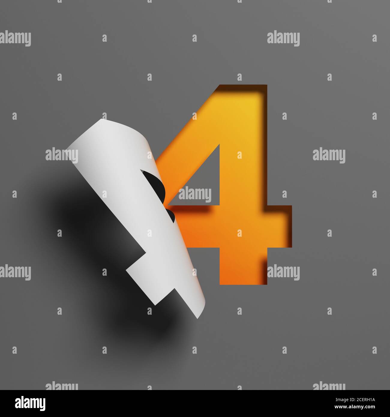 3d rendering four character number hi-res stock photography and images - Alamy