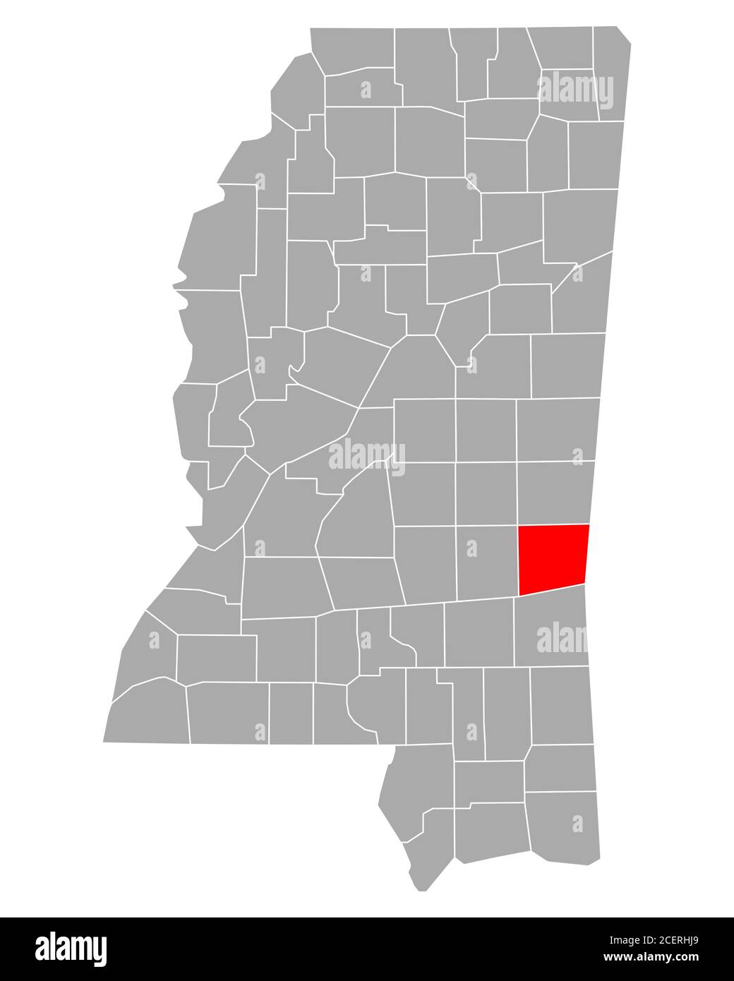 Map of Clarke in Mississippi Stock Photo - Alamy