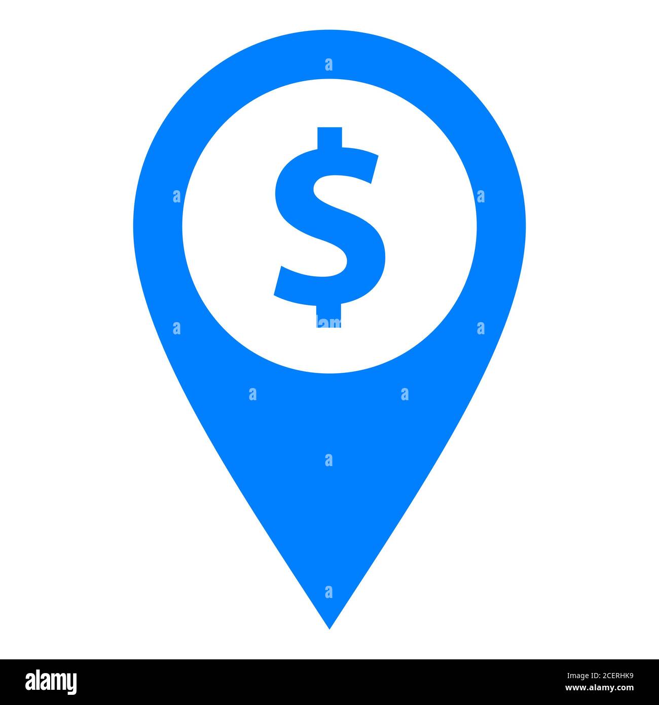 Dollar and location pin Stock Photo - Alamy