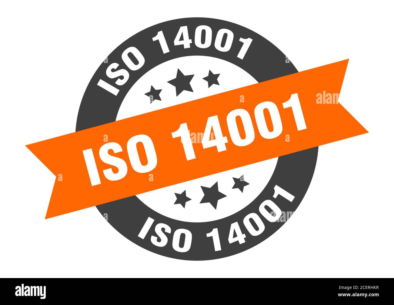 iso 14001 sign. round isolated sticker. ribbon tag Stock Vector Image ...