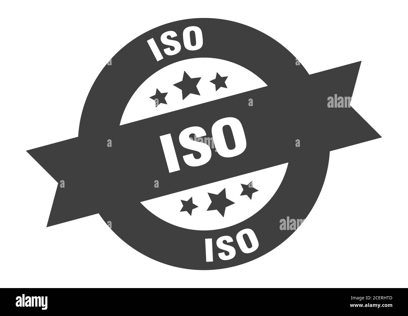 iso sign. round isolated sticker. ribbon tag Stock Vector Image & Art ...