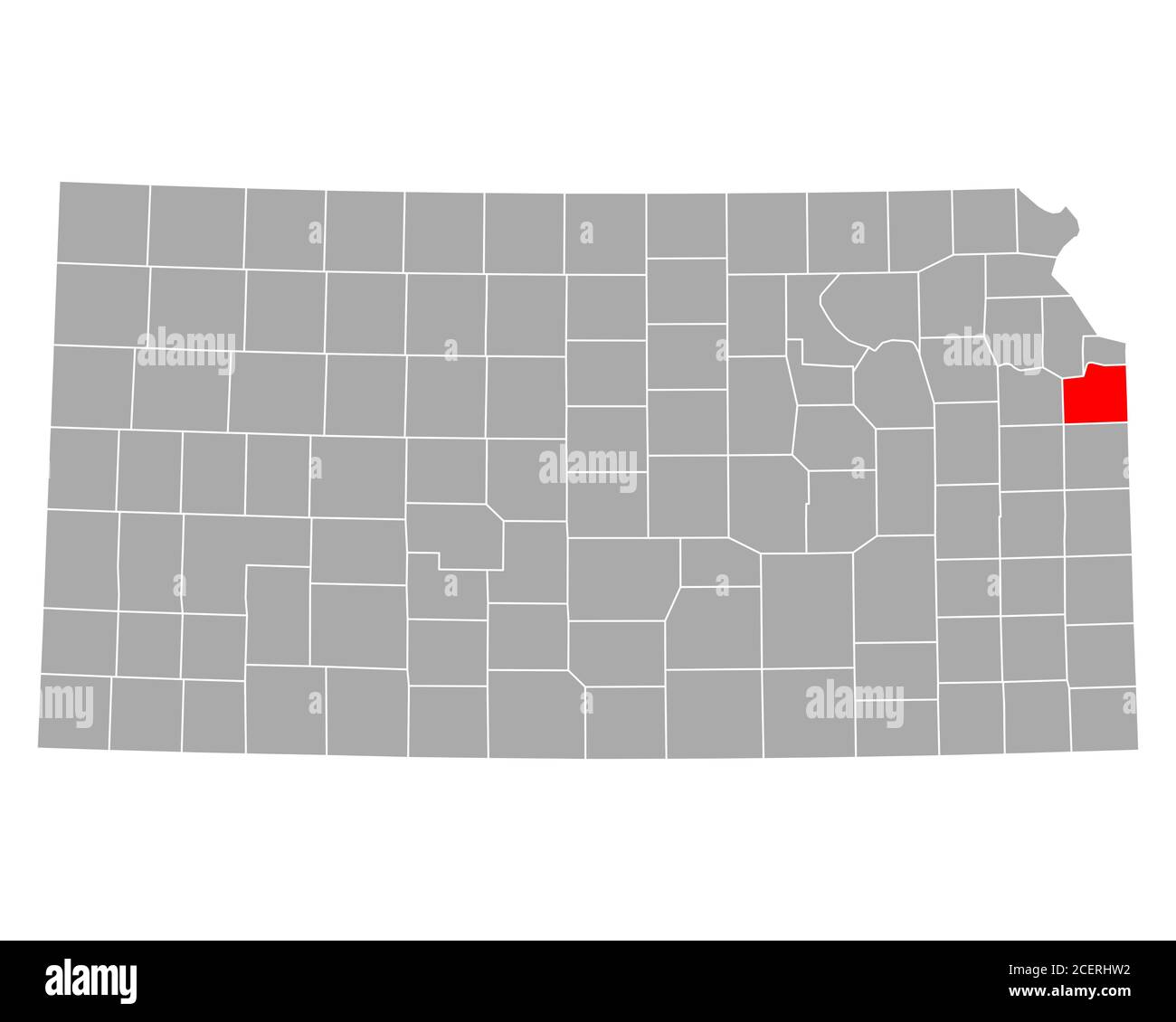Map of Johnson in Kansas Stock Photo - Alamy