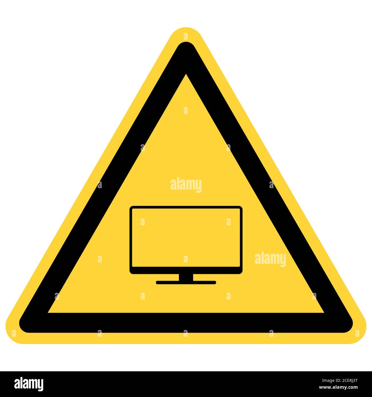 Screen and danger sign Stock Photo - Alamy