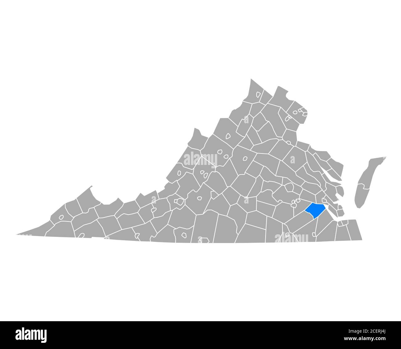 Map of Surry in Virginia Stock Photo - Alamy