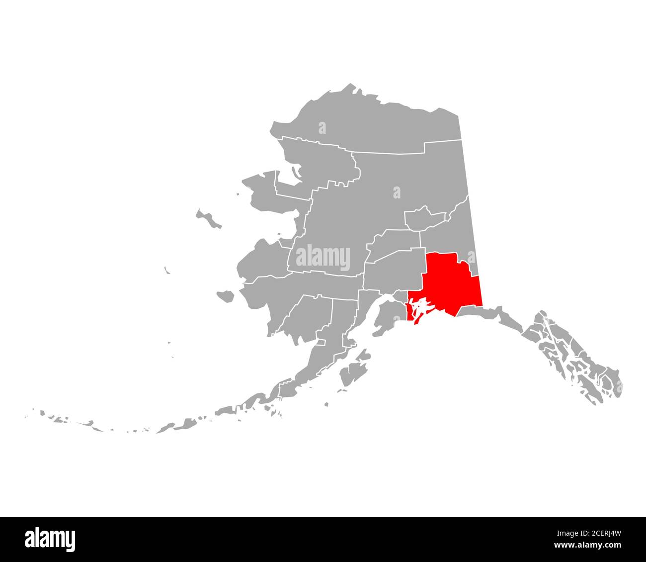 Map of Valdez-Cordova in Alaska Stock Photo - Alamy