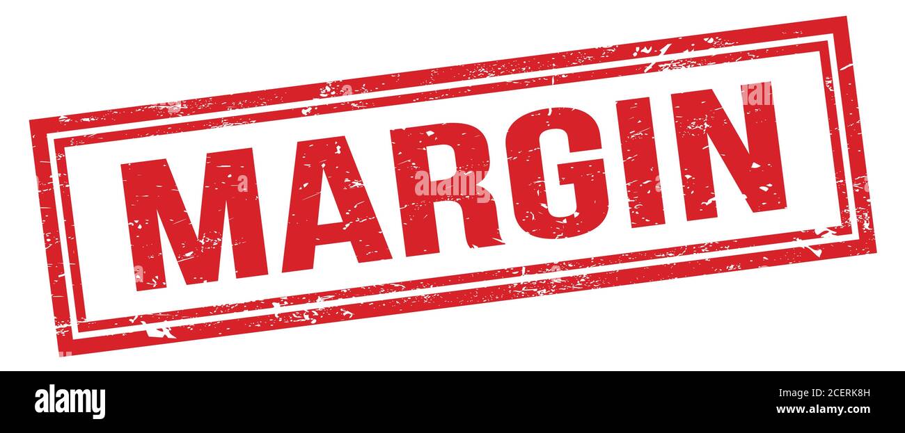 MARGIN red grungy rectangle stamp sign Stock Photo - Alamy