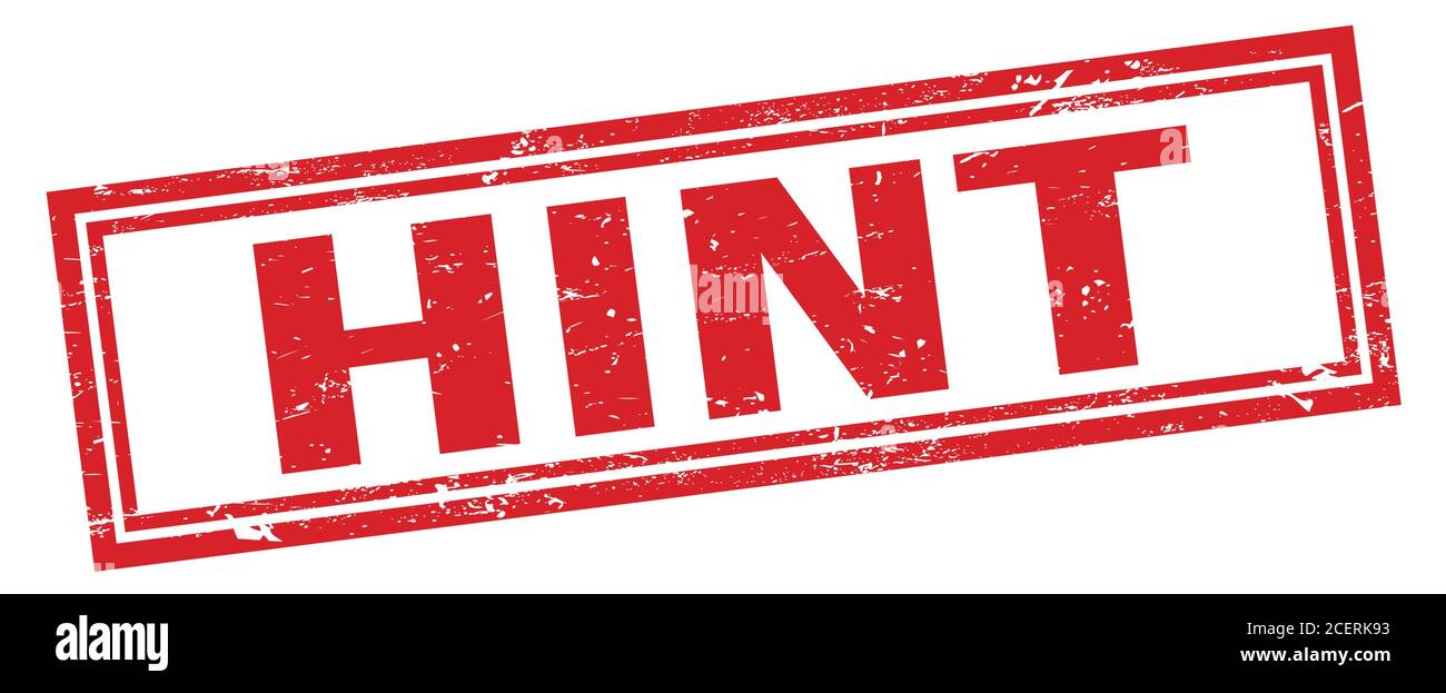 HINT red grungy rectangle stamp sign Stock Photo - Alamy