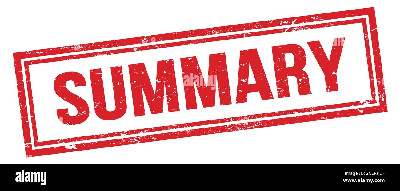 SUMMARY red grungy rectangle stamp sign Stock Photo - Alamy
