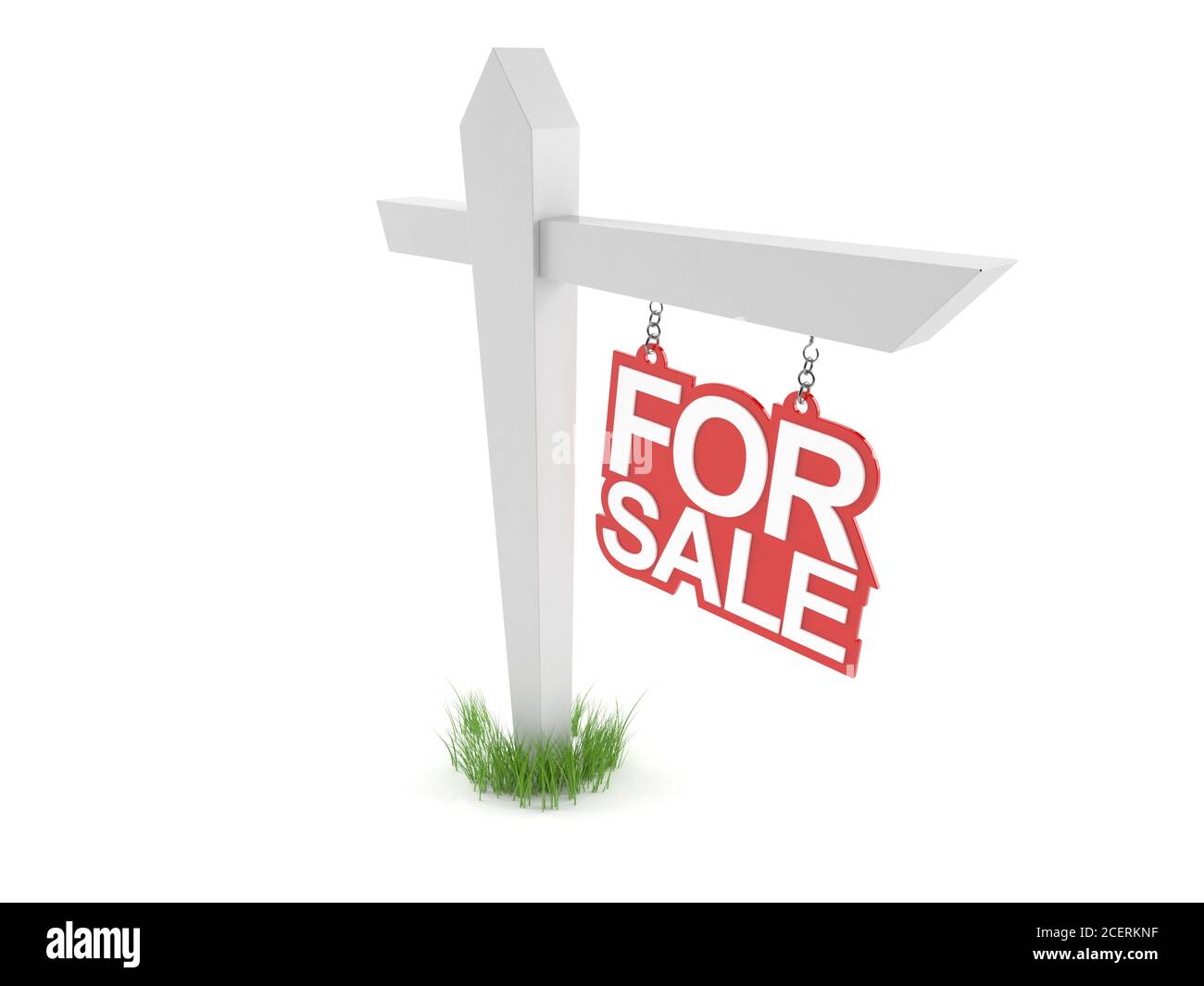 For sale sign isolated on white background Stock Photo - Alamy