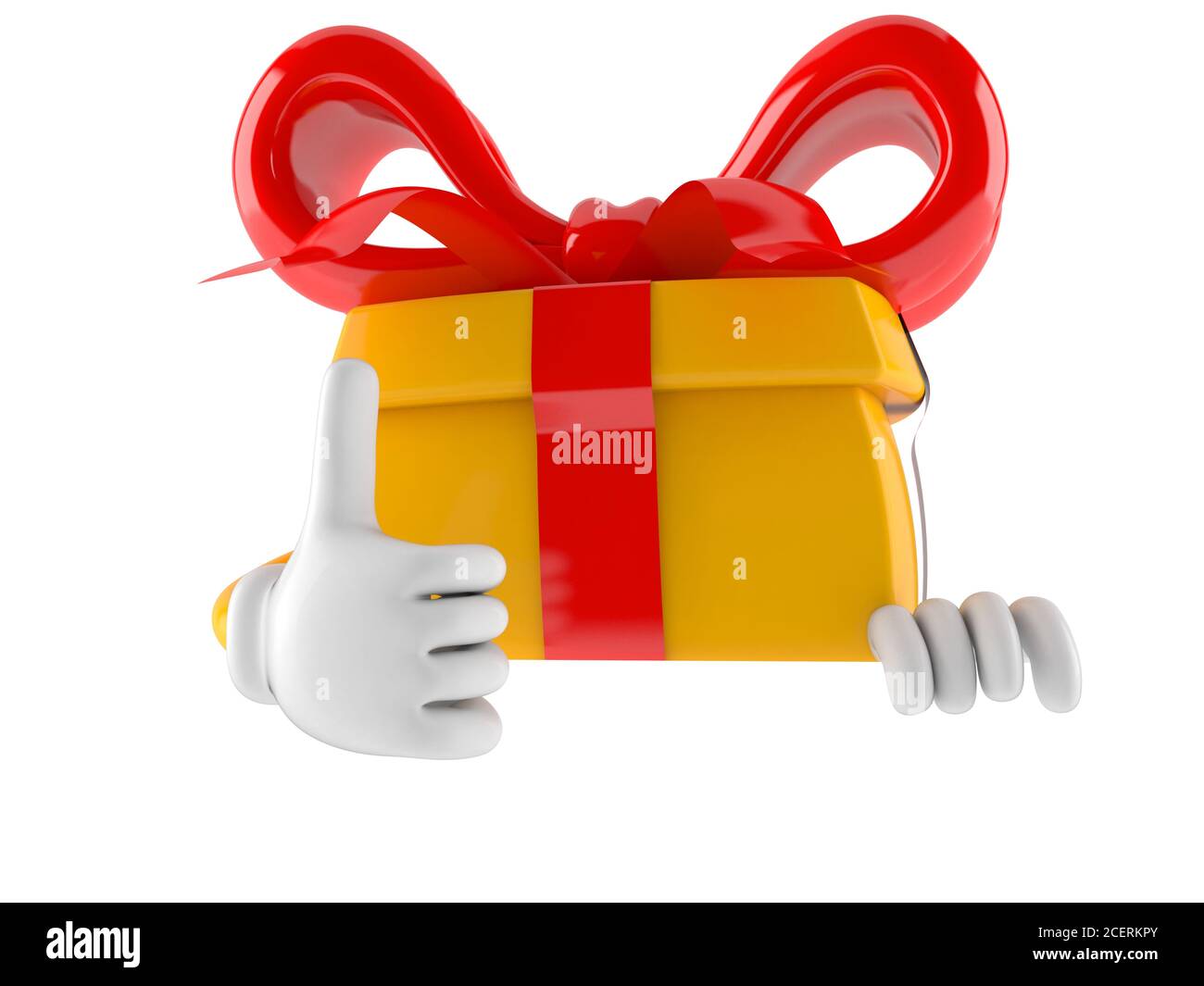 Gift character isolated on white background Stock Photo - Alamy