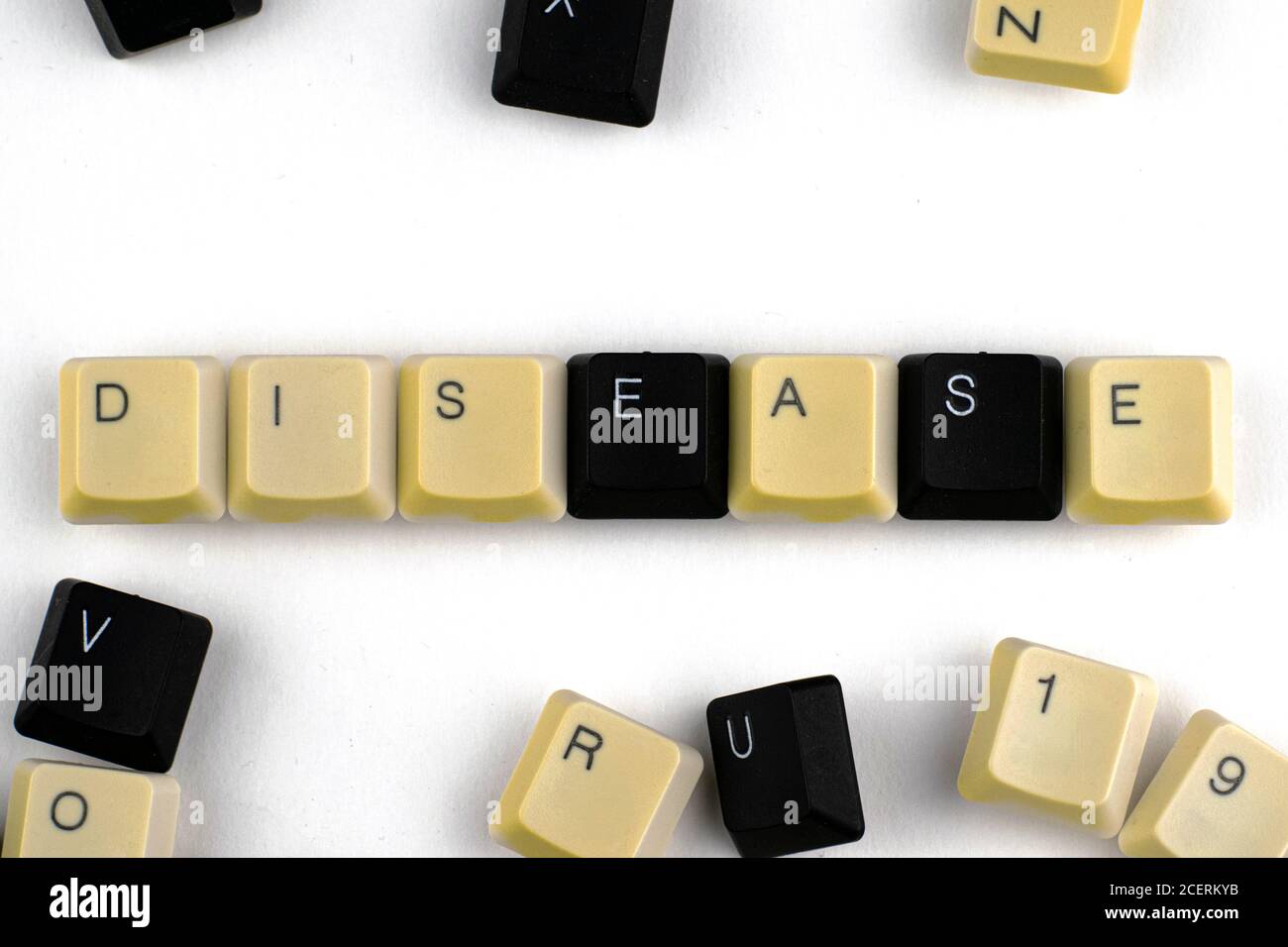 concept virus remote work computer word disease laid out from keyboard ...