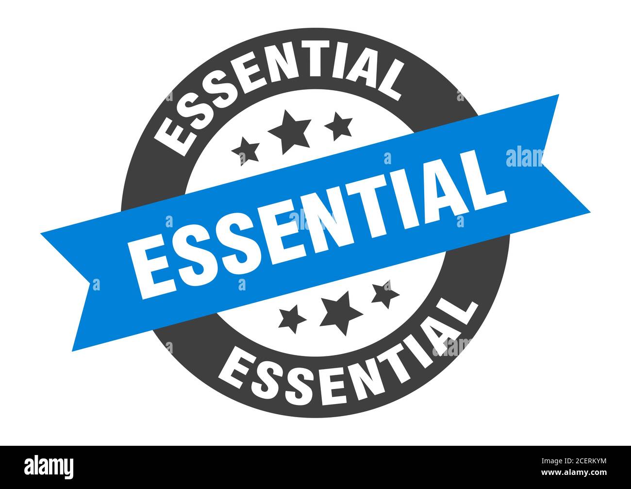 essential sign. round isolated sticker. ribbon tag Stock Vector Image ...