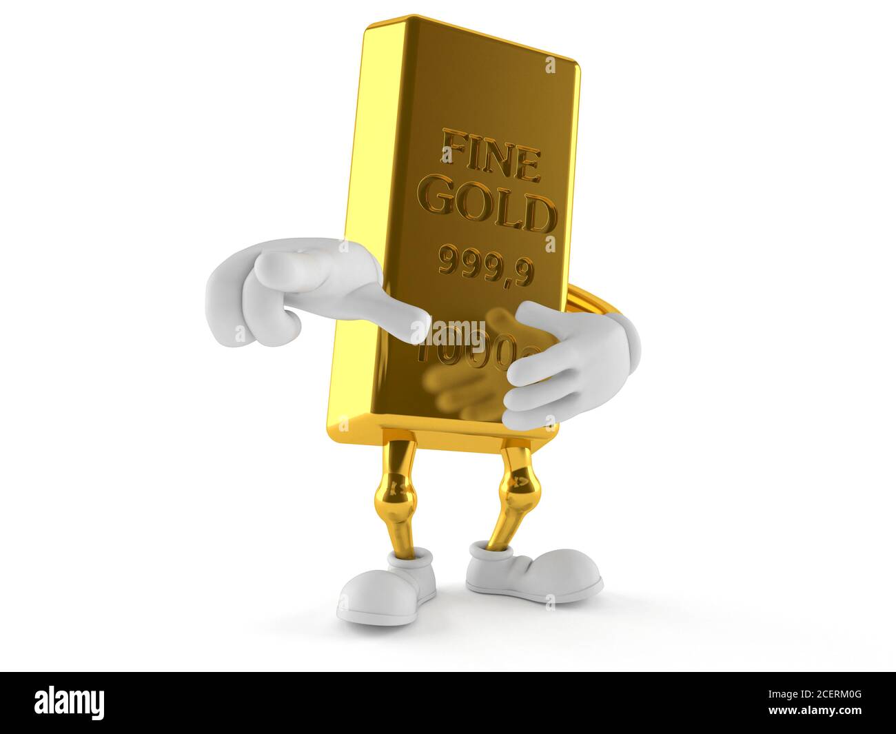 Gold character isolated on white background Stock Photo - Alamy