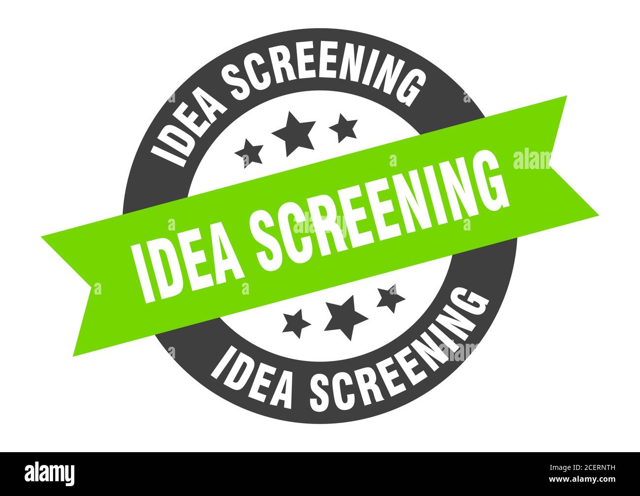idea screening sign. round isolated sticker. ribbon tag Stock Vector ...
