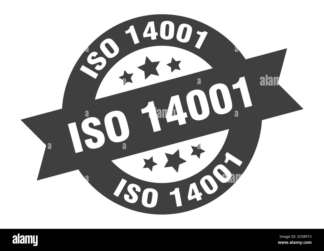 iso 14001 sign. round isolated sticker. ribbon tag Stock Vector Image ...