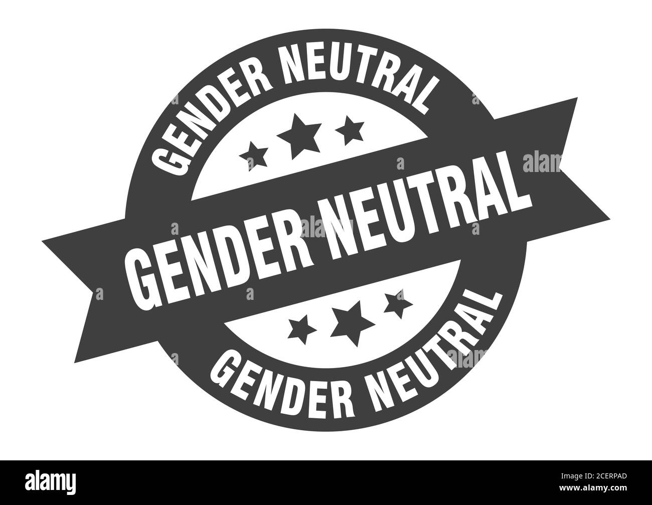 gender neutral sign. round isolated sticker. ribbon tag Stock Vector ...