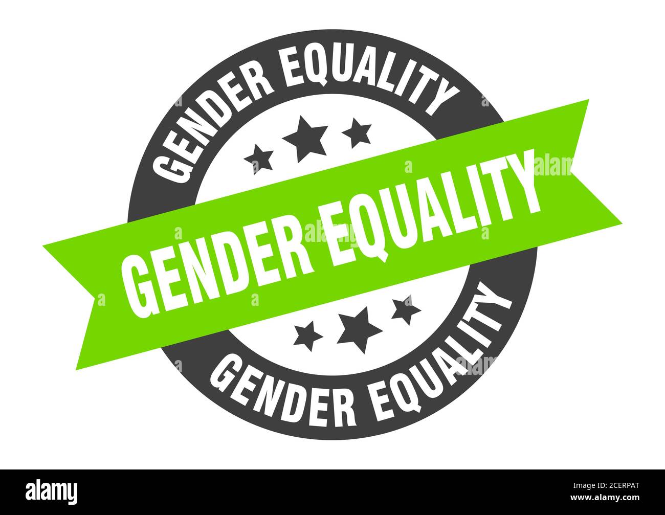 gender equality sign. round isolated sticker. ribbon tag Stock Vector ...
