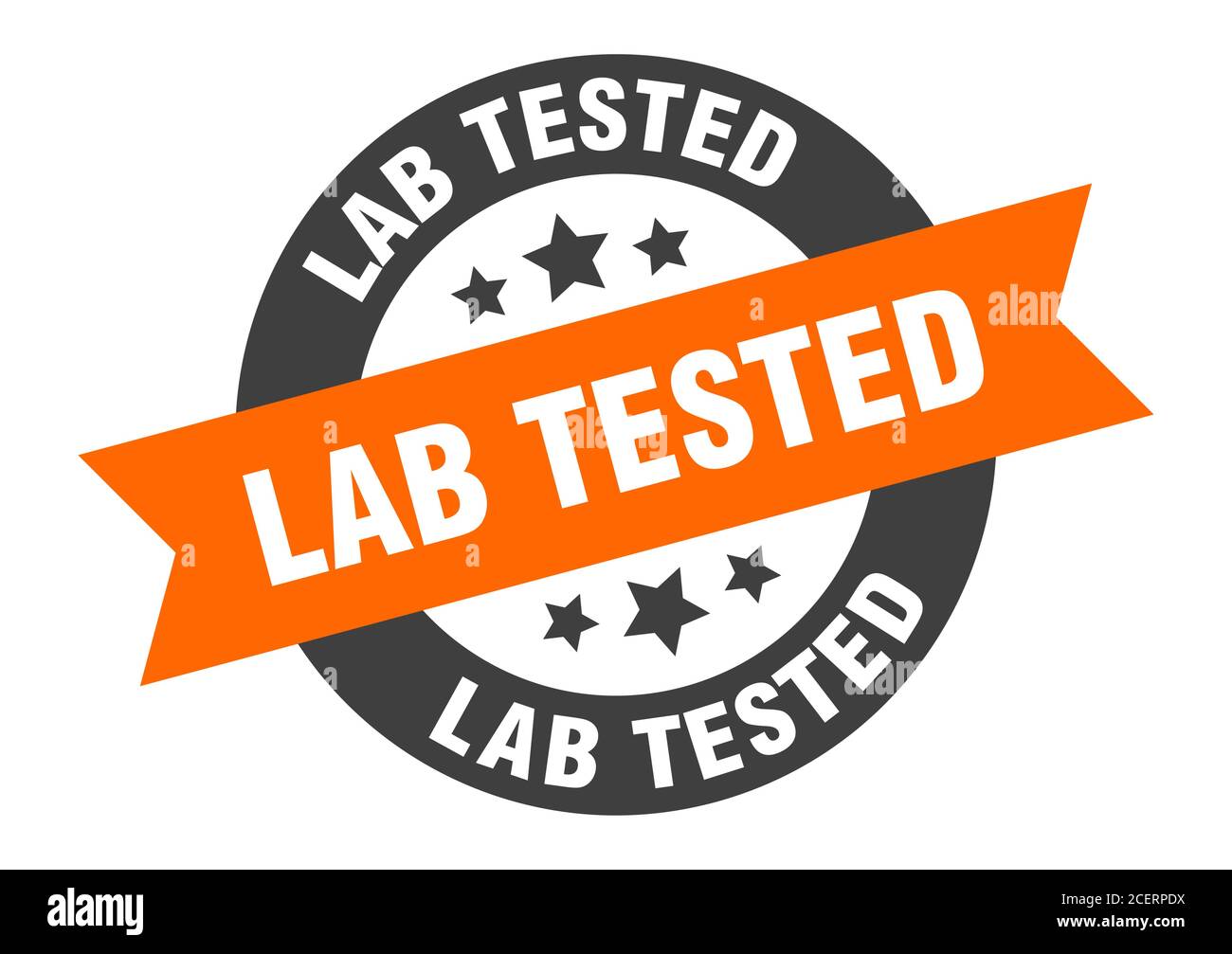 lab tested sign. round isolated sticker. ribbon tag Stock Vector Image ...