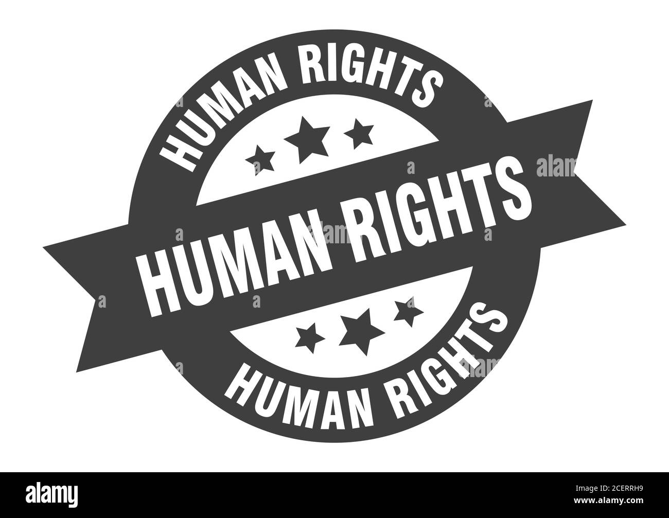 human rights sign. round isolated sticker. ribbon tag Stock Vector ...