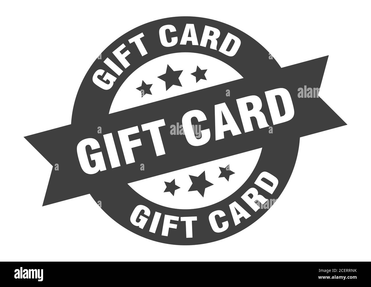 gift card sign. round isolated sticker. ribbon tag Stock Vector Image ...