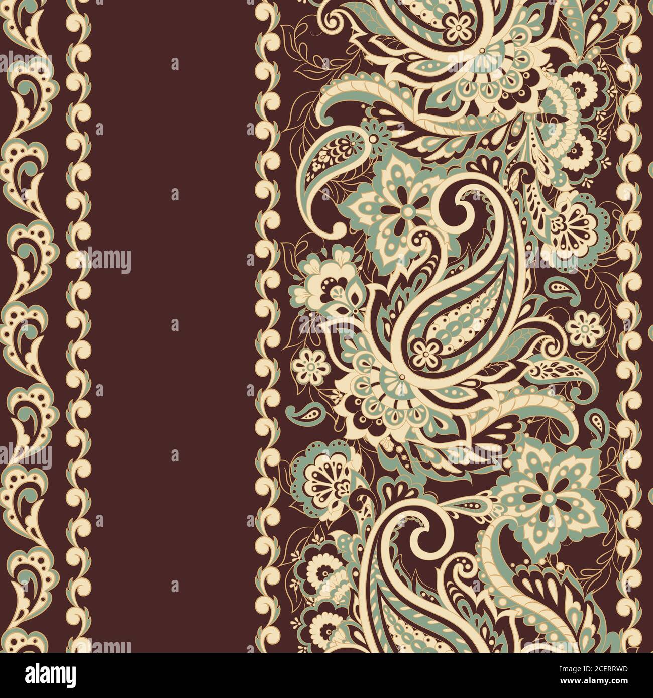 Seamless Paisley pattern in indian batik style. Floral vector ...
