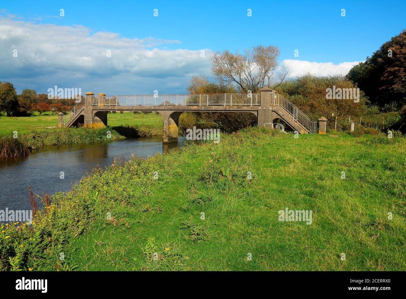 An old but nice condition concrete foot bridge that crosses the Ewenny ...